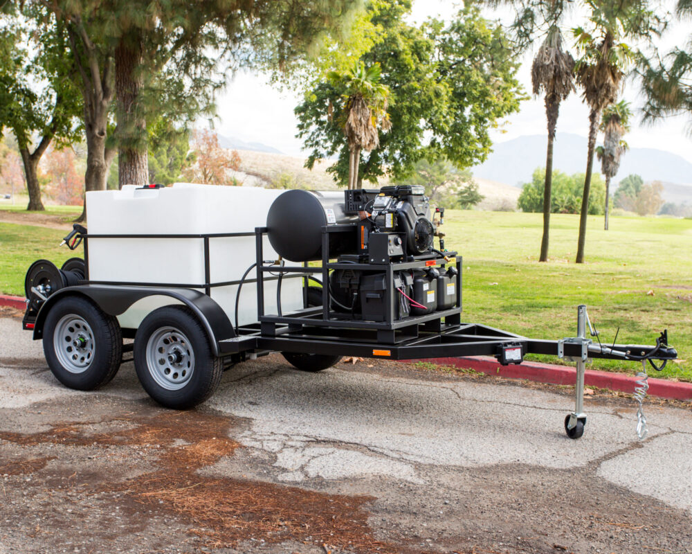 Hot Water Pressure Washer Trailer with 330 Gallon Tank – Tandem Axle, 5 ...