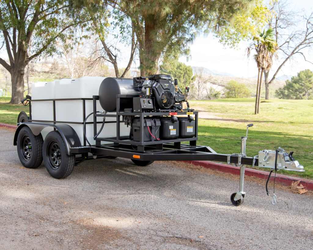 Hot Water Pressure Washer Trailer with 460 Gallon Tank – Tandem Axle, 5 ...