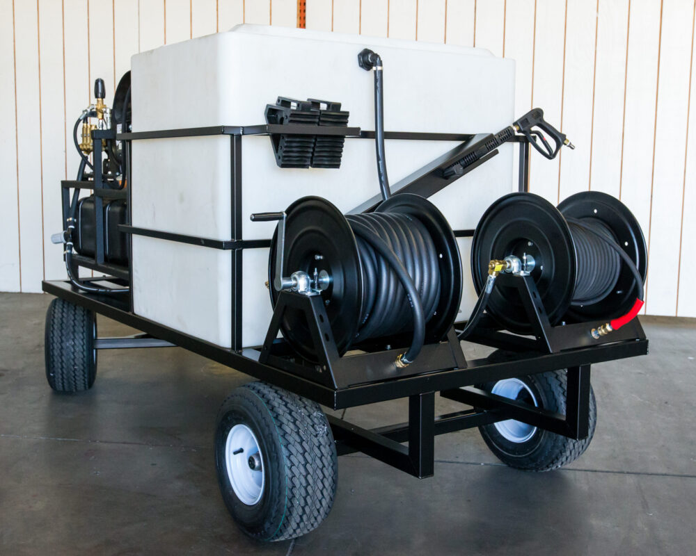 Hot Water Pressure Washer Trailer with 230 Gallon Tank – Pull Cart, 5 ...