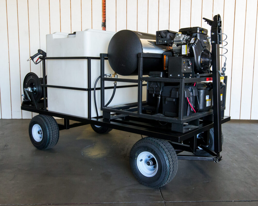 Hot Water Pressure Washer Trailer with 230 Gallon Tank – Pull Cart, 5 ...