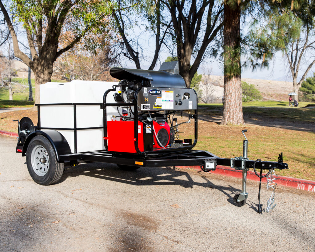 Hot Water Pressure Washer Trailer with 230 Gallon Tank – Single Axle, 8 ...