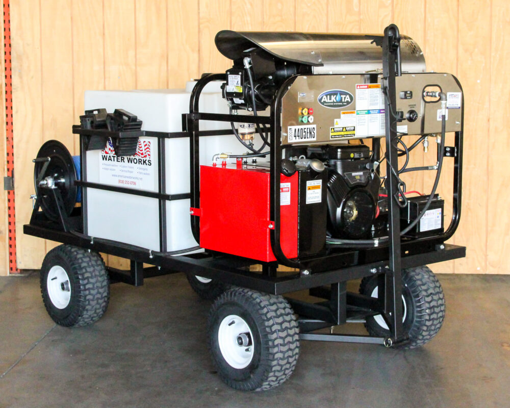 Hot Water Pressure Washer Trailer with 230 Gallon Tank – Pull Cart, 8 ...