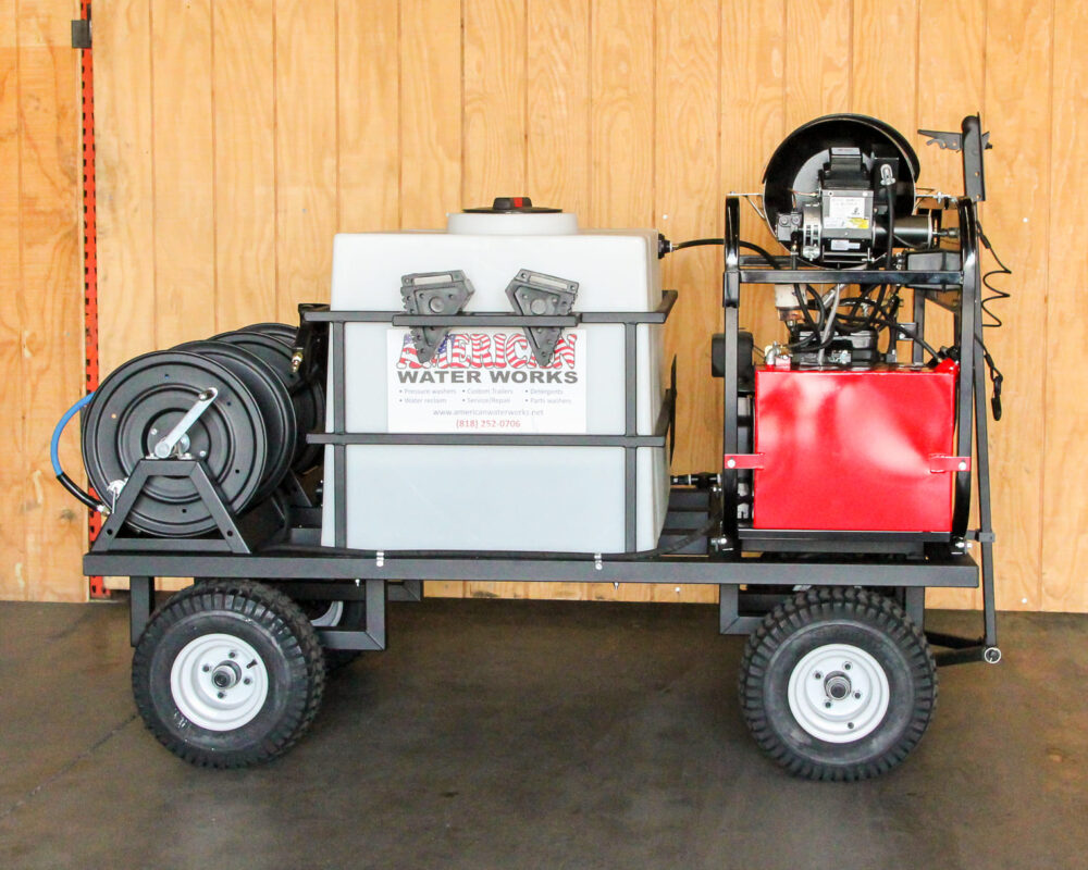 Hot Water Pressure Washer Trailer with 230 Gallon Tank – Pull Cart, 8 ...