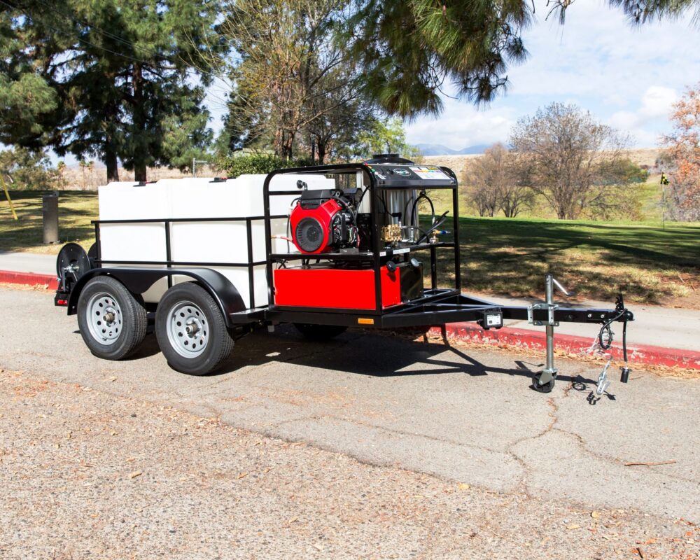 Hot Water Pressure Washer Trailer with 460 Gallon Tank – Tandem Axle, 5 ...