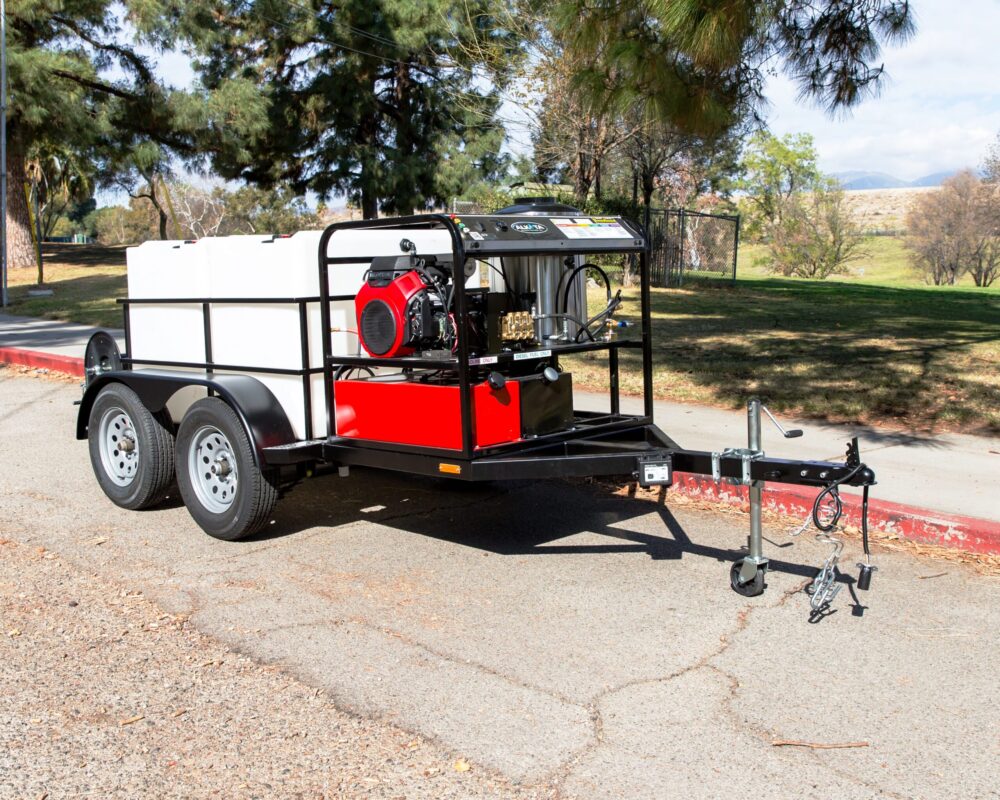Hot Water Pressure Washer Trailer with 460 Gallon Tank – Tandem Axle, 5 ...
